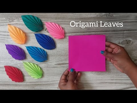 How To Make Origami Leaves/Handmade paper leaf - YouTube