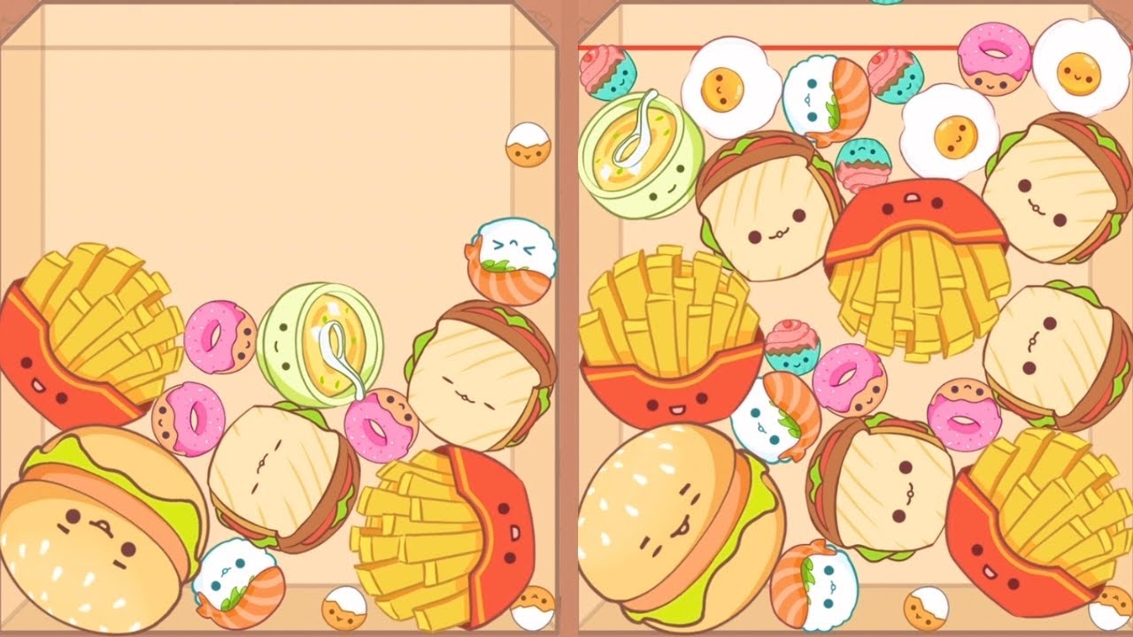 Pizza Merge 🍕 ( Watermelon Game ) drop food Merge Gameplay satisfying ...