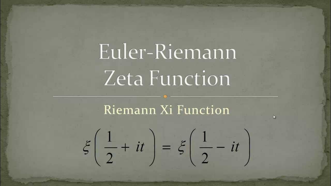 Zeta Function - Part 14 - Riemann Xi Function - YouTube
