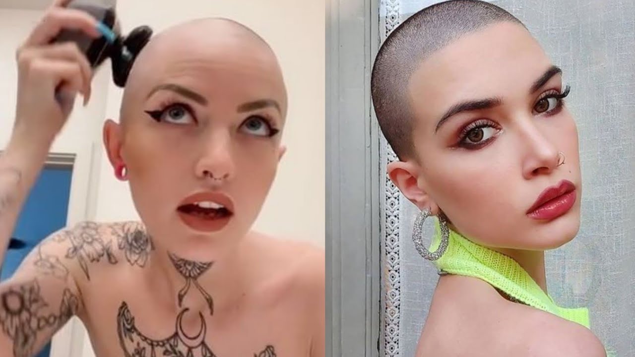 Best Haircuts ️This beautiful women has her head hair shaved off ...