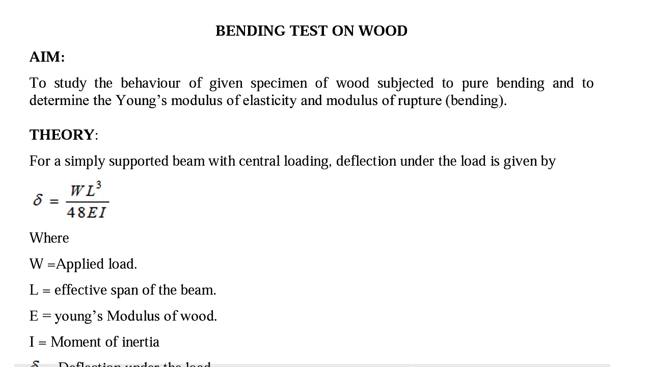 MT lab 1 Bending test on timber beam - YouTube