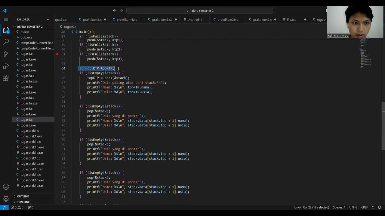 Tugas Algortima dan Struktur Data Tentang "STACK' - YouTube