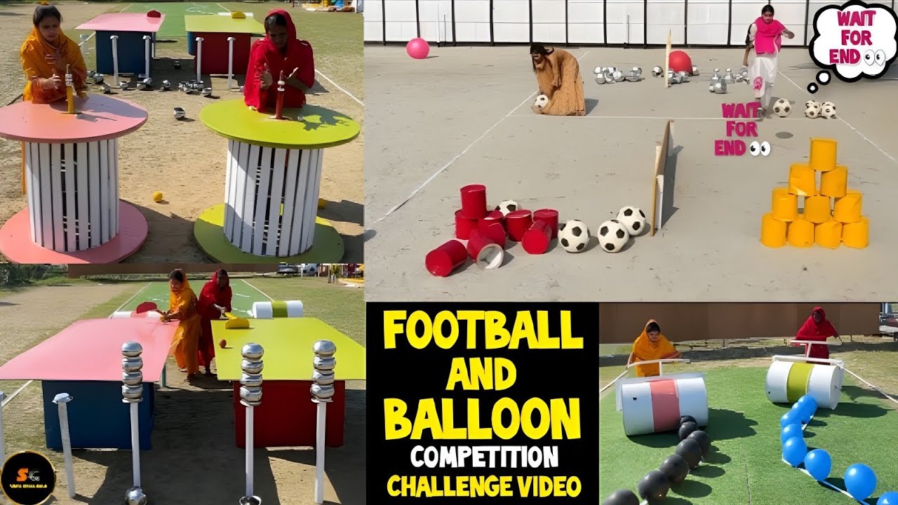 Football And Balloon Competition Challenge Video 😧 | Funny Video 😛 ...