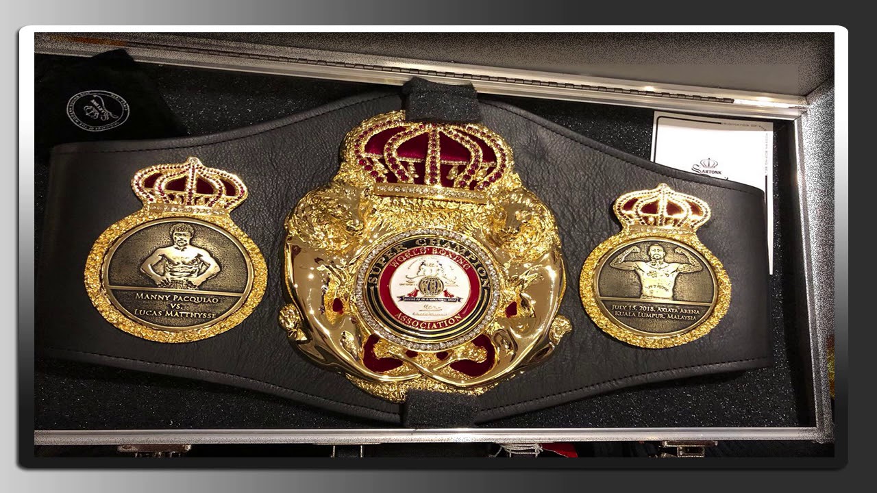 Manny Pacquiao vs Lucas Matthysse | First look at the WBA custom belt ...