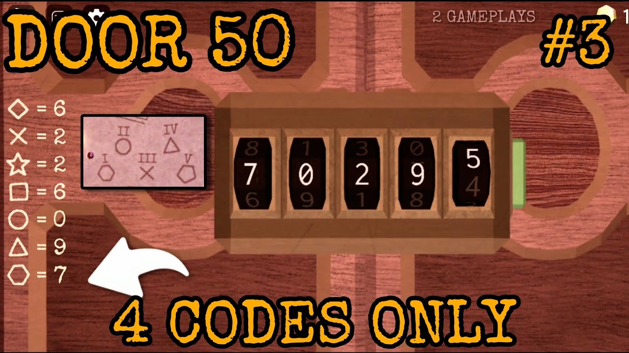 Door 50 but 4 Codes only #3 | Roblox Doors - YouTube