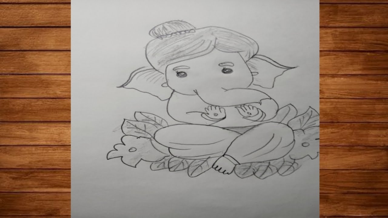 how to drow little ganesh ka drowing Easy pencil drawing of little ...