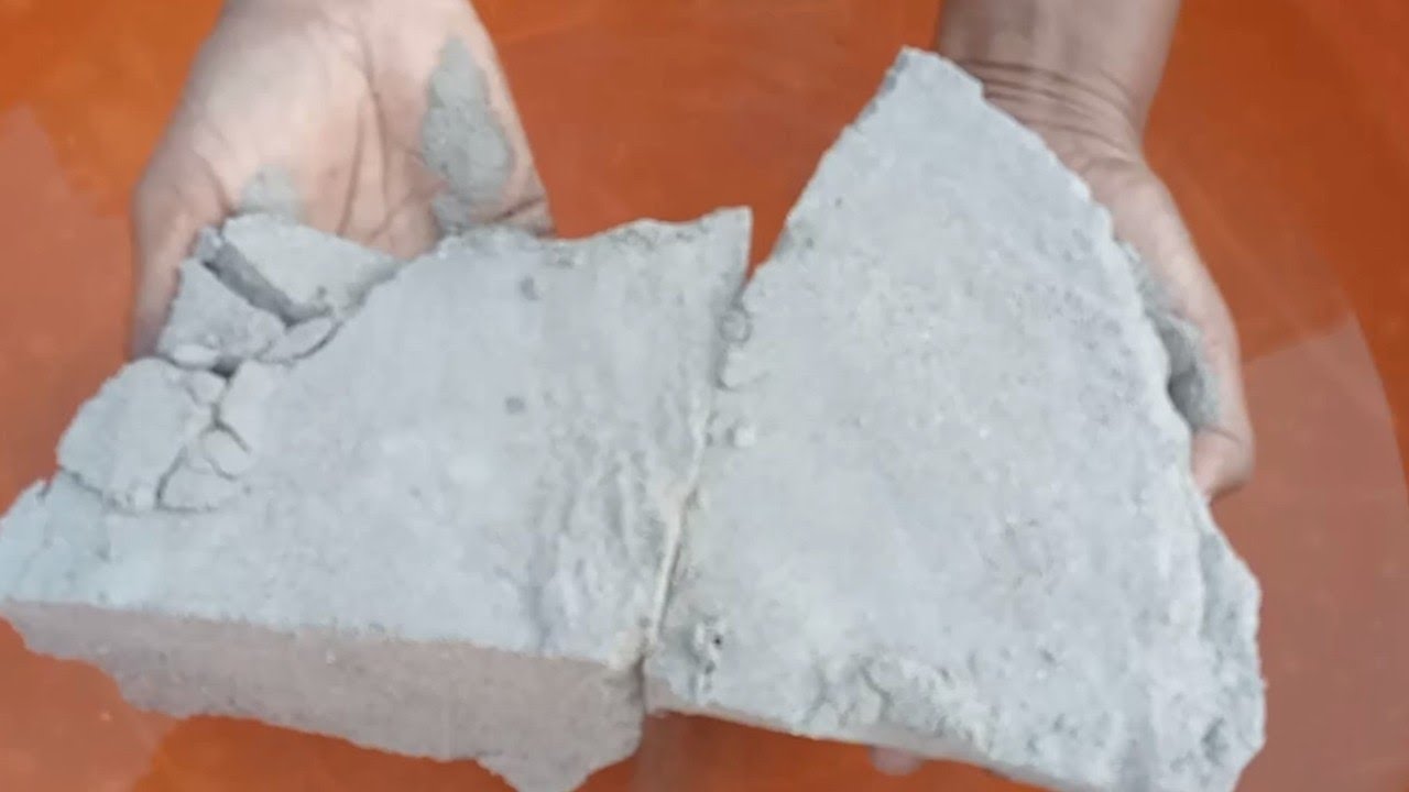 ASMR very soft sand hee sand and pure cement dipping crumble in lots of ...