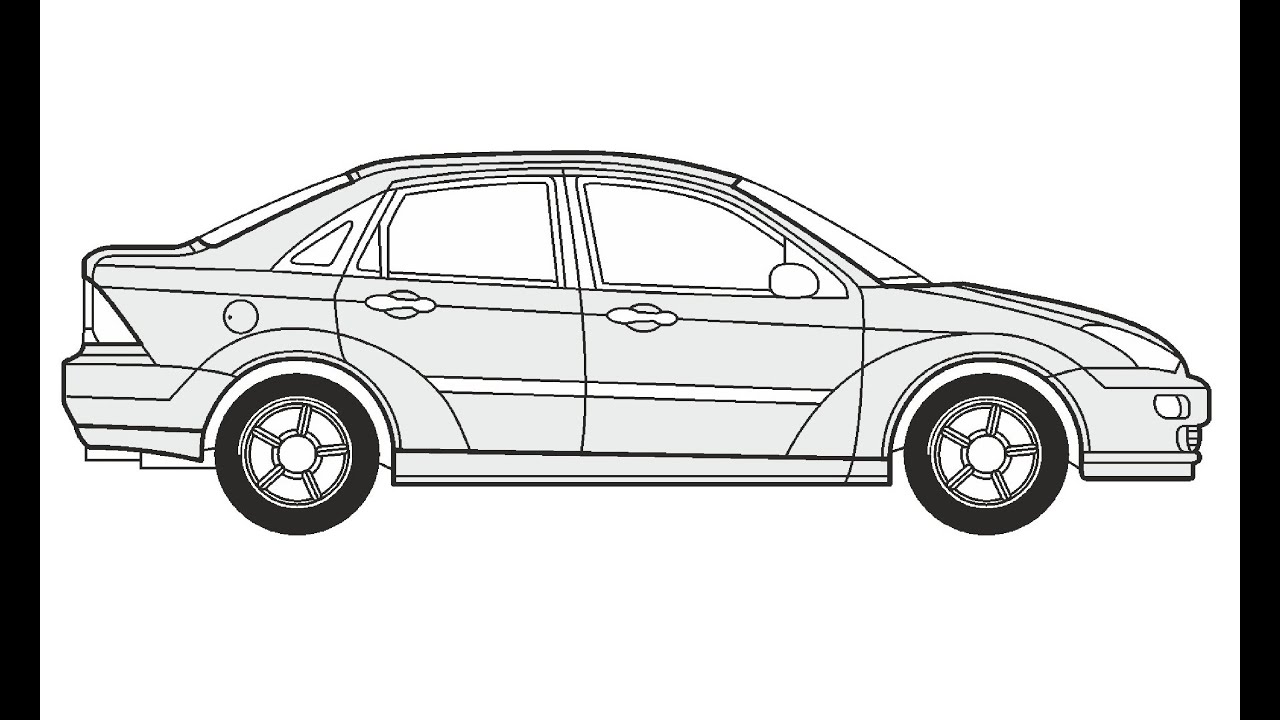 How to Draw a Ford Focus / Как нарисовать Ford Focus - YouTube