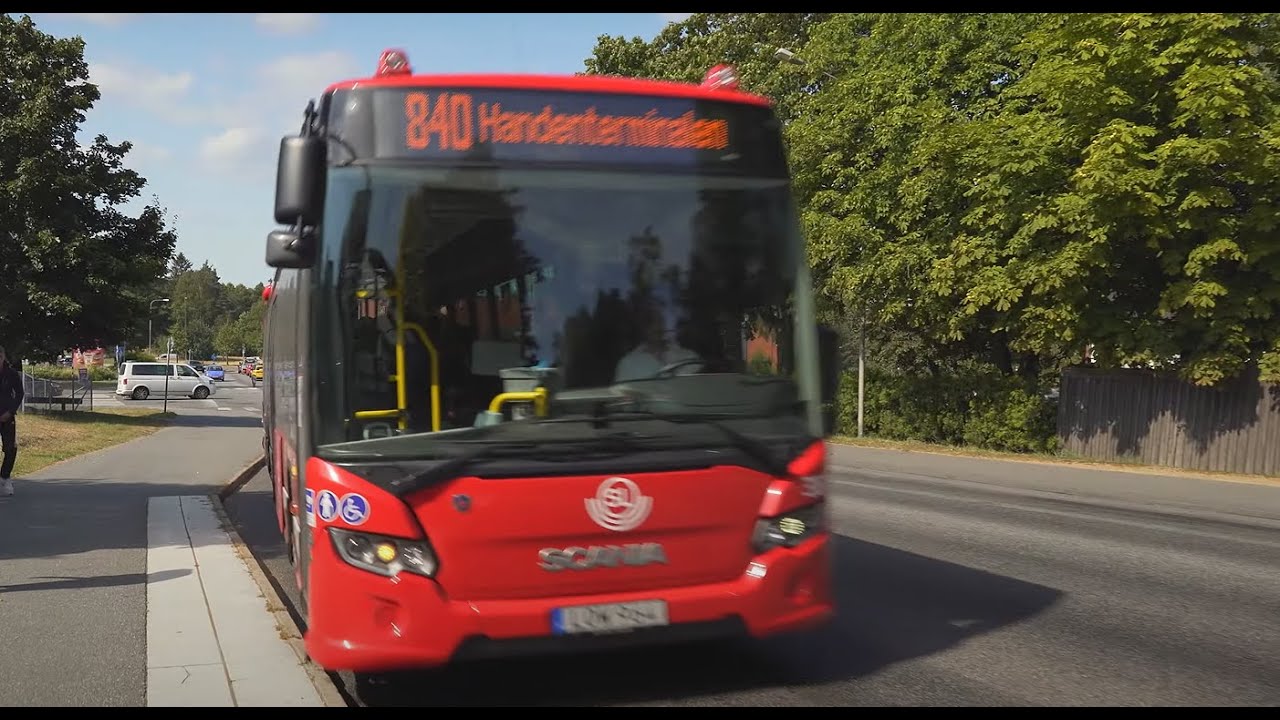 Sweden, Stockholm, bus 840 ride from Handens närsjukhus to ...