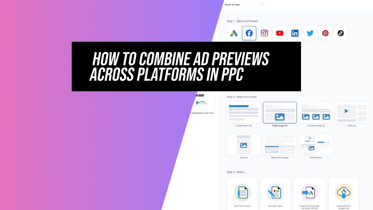 How To Combine Ad Previews Across Platforms In PPC Ad Editor - YouTube