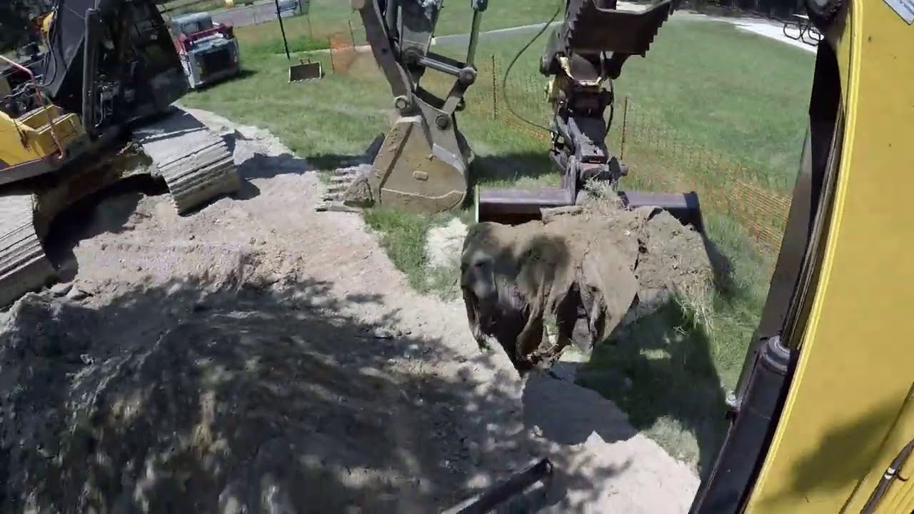 Road Removal And Sidewalk Grading - YouTube