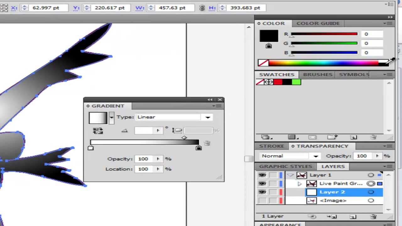 How to use color gradient on adobe illustrator cs4 - YouTube
