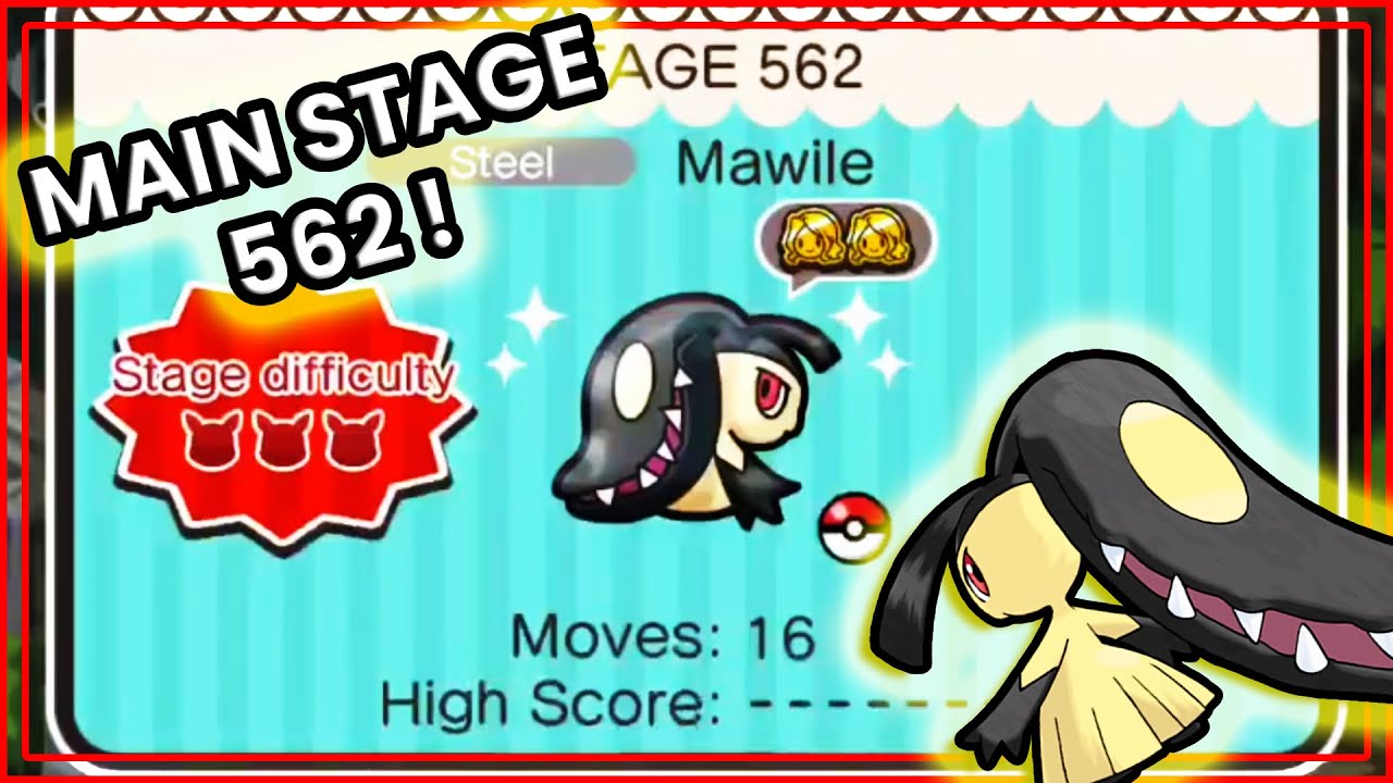 Pokemon Shuffle - Main Stage 562 - Mawile (3,000 coins used) - YouTube