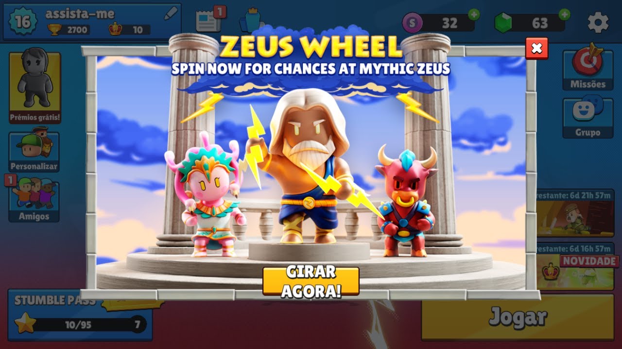 GAMEPLAY ROLETA DO ZEUS WHEEL STUMBLE GUYS - YouTube