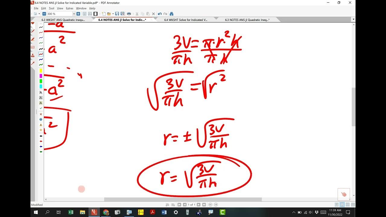 6.4 Solving for a Specified Variable (Advanced Techniques) - YouTube