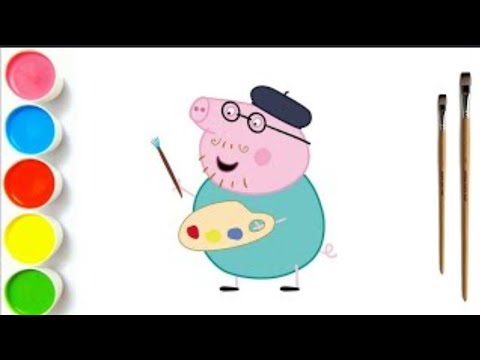 how to draw a daddy pig drawing easy step by step ll daddy pig drawing ...
