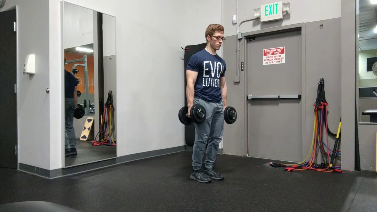 Dumbbell Walking Lunge with Contralateral Rotation - YouTube