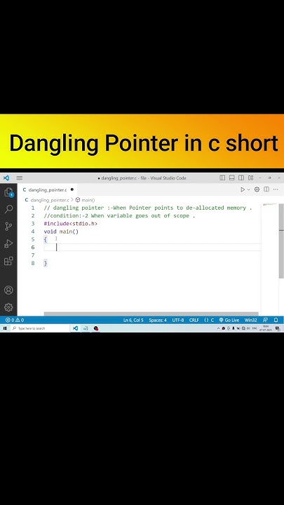 Dangling Pointer Shorts In C Sameercoding Youtube