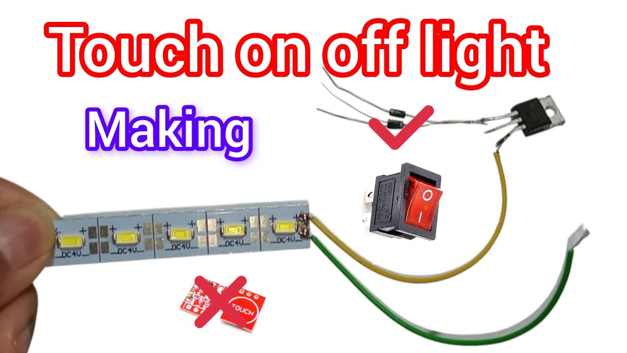 how to make touch on off emergency light 👉 making touch on off switch ...