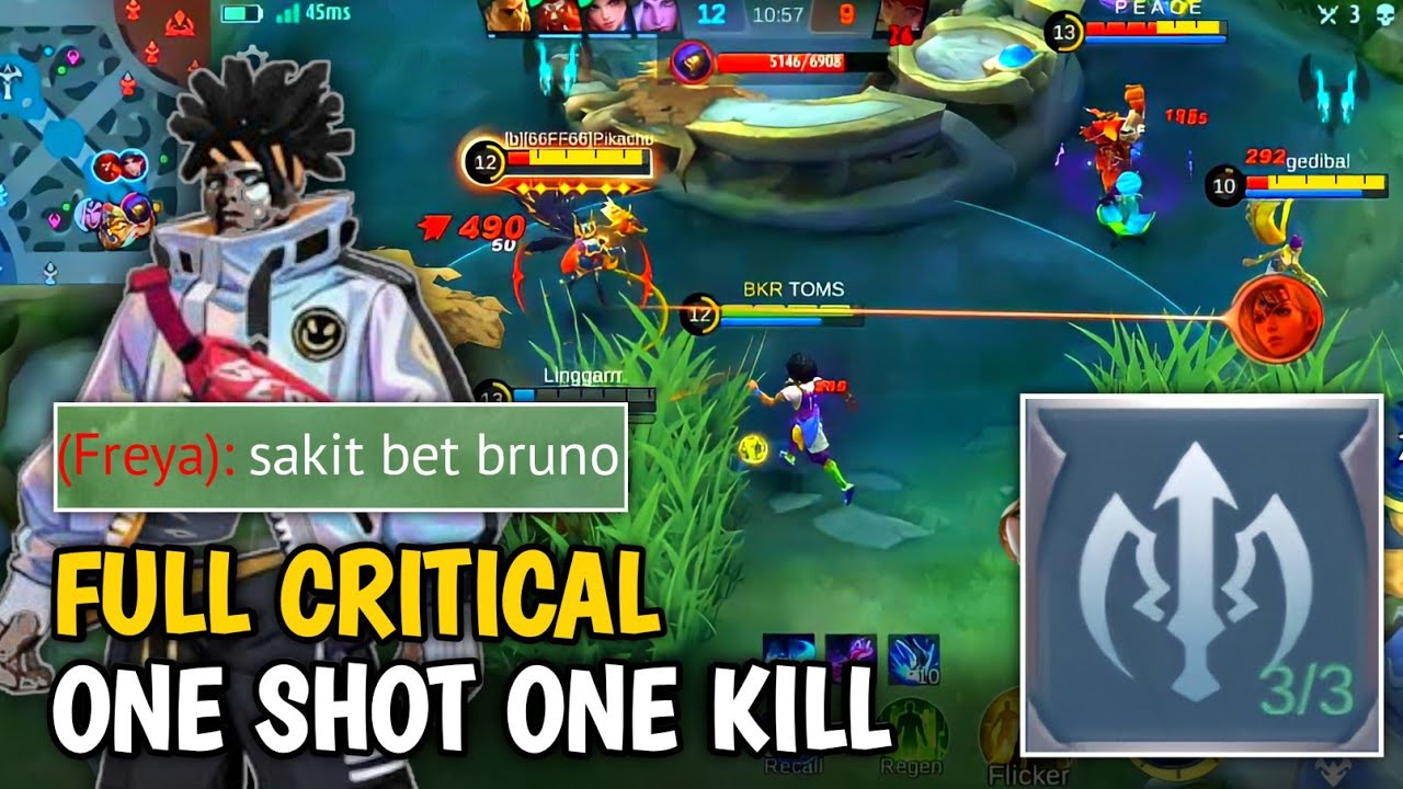 BRUNO EMBLEM FULL CRITICAL DAMAGENYA SAD1S ! TOP 1 GLOBAL BRUNO - YouTube