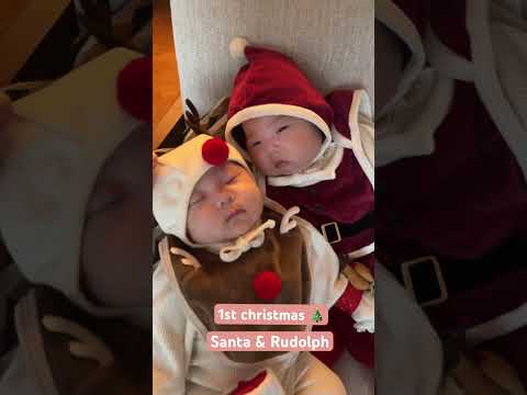 1st christmas for LoLo&ToTo #baby #둥이 #赤ちゃん #cute #christmas - YouTube