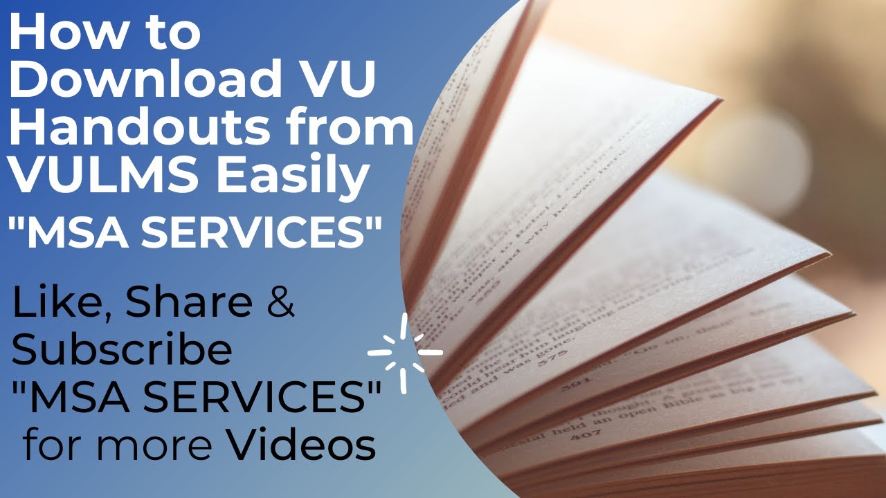 How to Download VU Handouts, how to download vu books, vu handouts,vu ...
