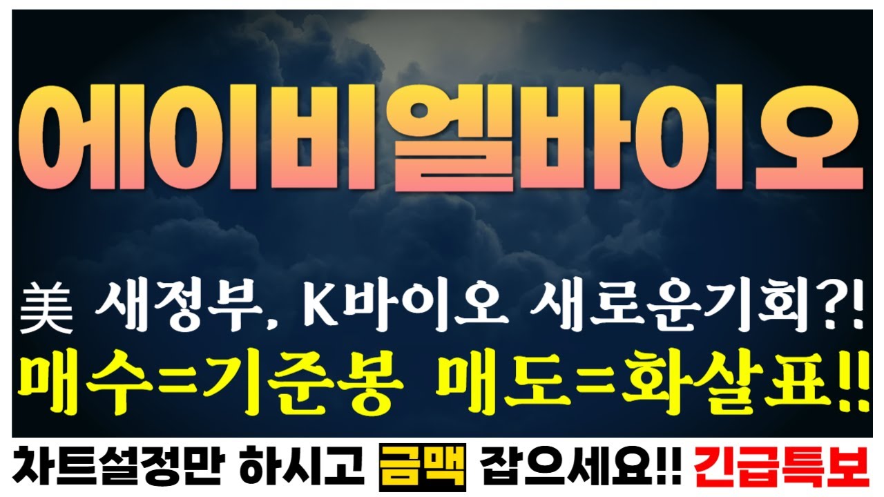 에이비엘바이오 전망 에이비엘바이오목표가는 물론 차트설정만으로 대시세 잡아낼수 있는 금맥 차트설정 공개하겠습니다