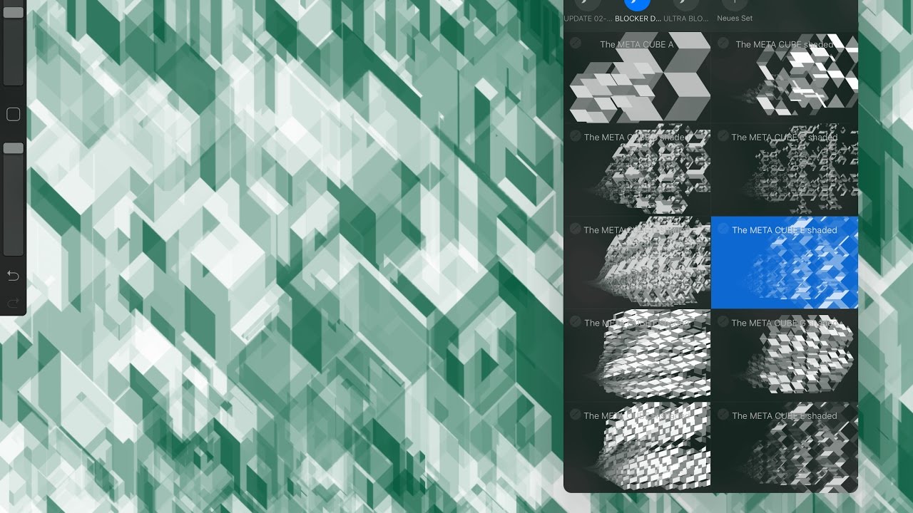 Procreate ULTRA BLOCKS: Meta Cube Concept Brushes Demo - YouTube