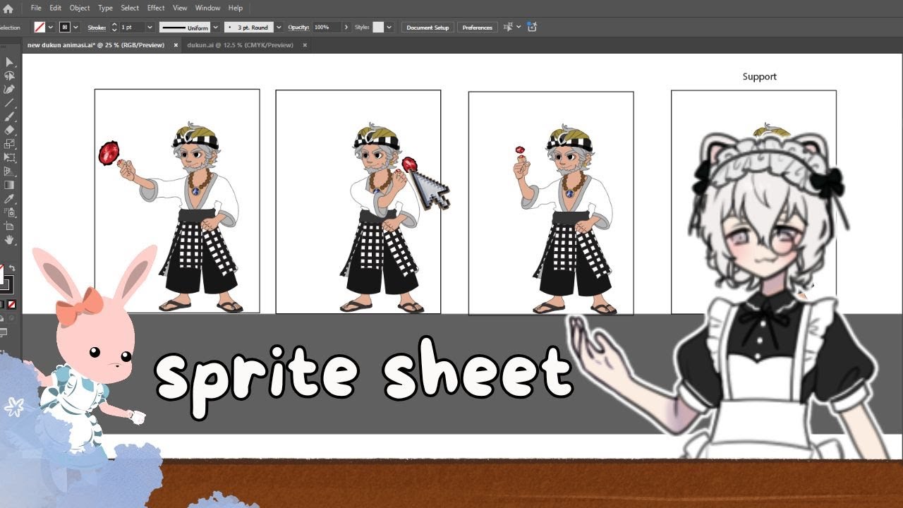 Belajar buat sprite sheet | kalau bukan tugas mending main game『Lyuu ...