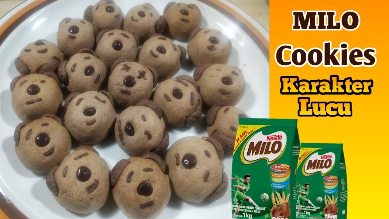 MUDAHNYA MEMBUAT MILO COOKIES LUCU, MILO COOKIES CUTE, MILO COOKIES KARAKTER TAKARAN SENDOK ...