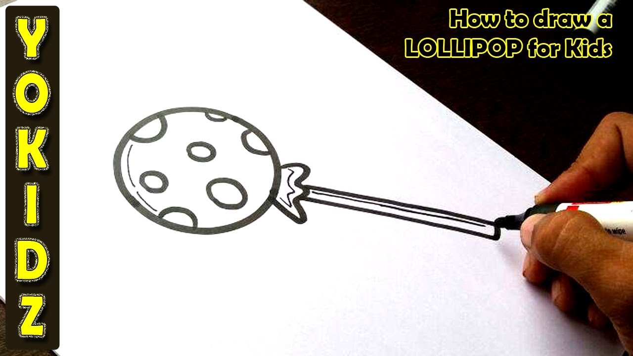 How to draw a LOLLIPOP for kids - YouTube