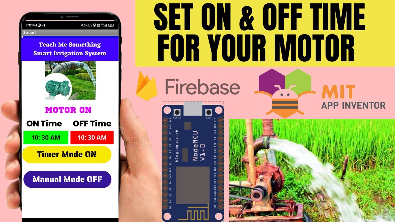 Firebase MIT APP | NodeMCU Timer Motor ON OFF | ESP32 | ESP8266 | Timer ...