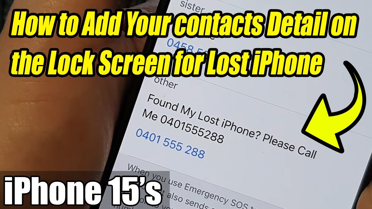iPhone 15/15 Pro Max: How to Add Your contacts Detail on the Lock ...