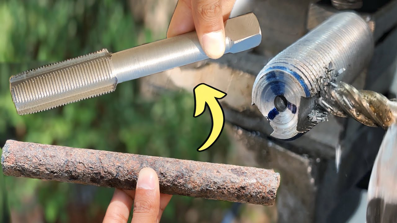 Making Threads Drill Tool Using Old Rusty Iron Rod || Making Threads ...