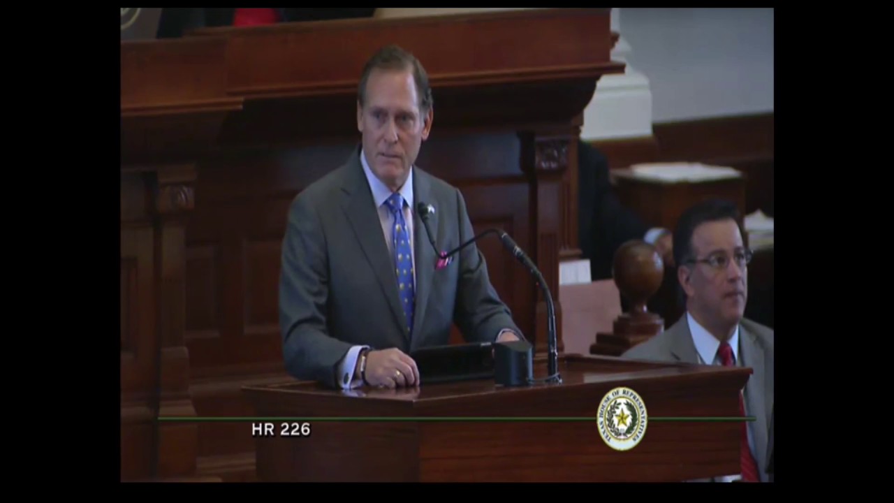 Rep. Zerwas on HR 226 Memorial Resolution for James Vasek - YouTube