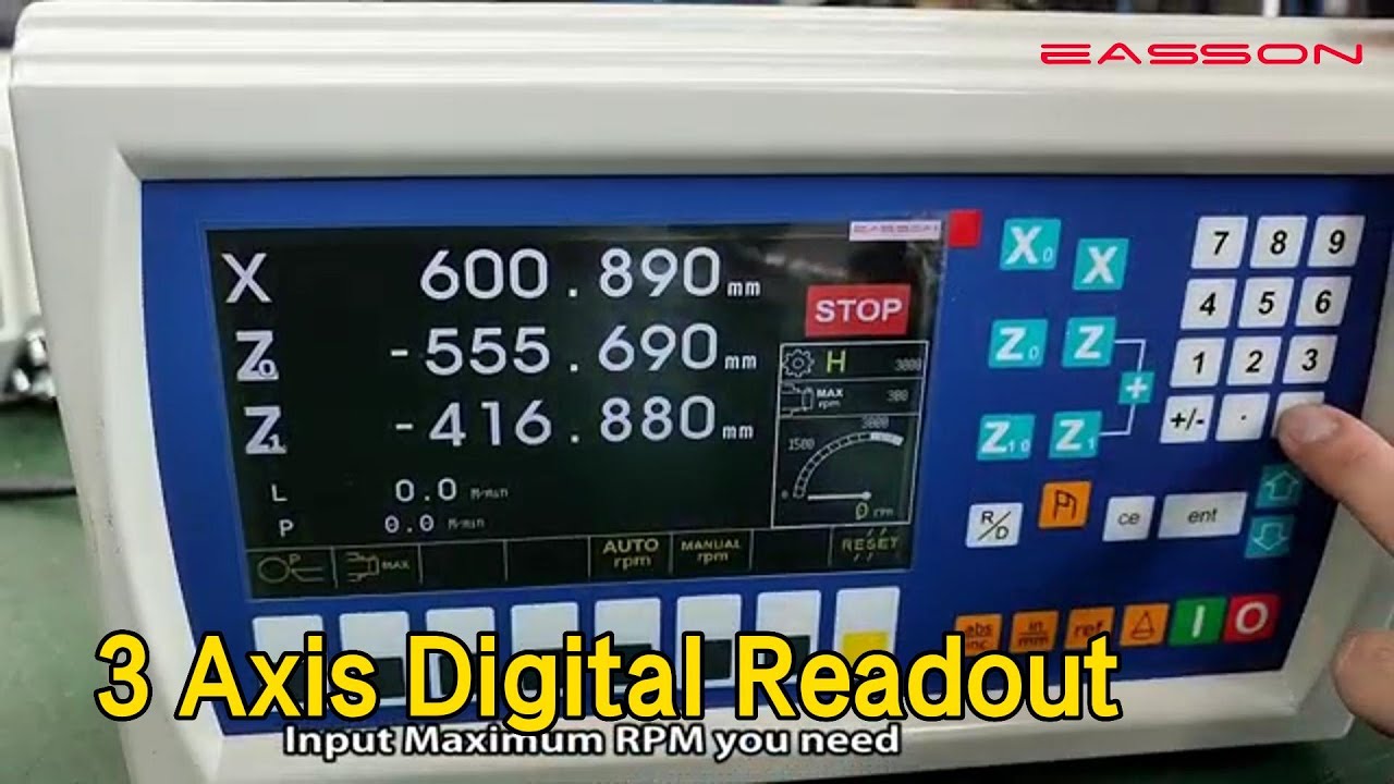 Lathe 3 Axis Digital Readout Constant Speed TTL Output HIgh Precision ...