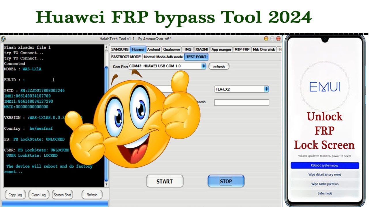 Finally- All Huawei FRP bypass ( Free tool ) Unlock-P10 Lite/Y7/Y8 /Y9 ...