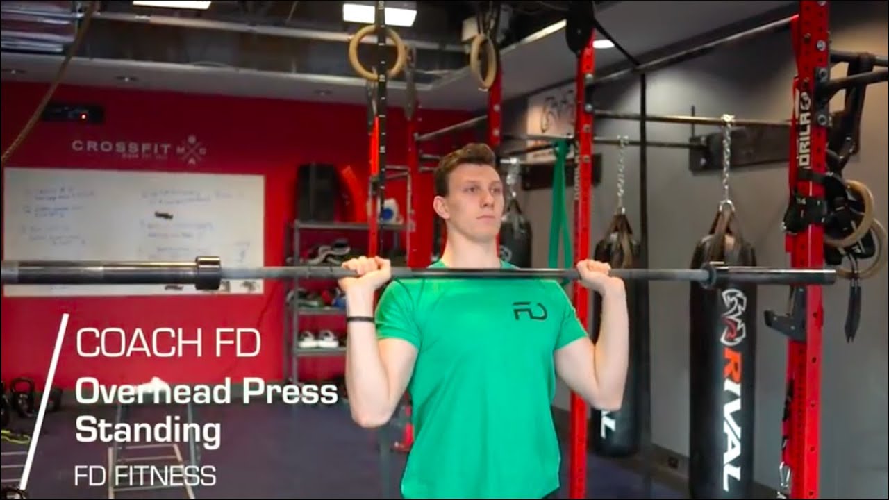 Standing BB Overhead Press - FD Fitness - YouTube