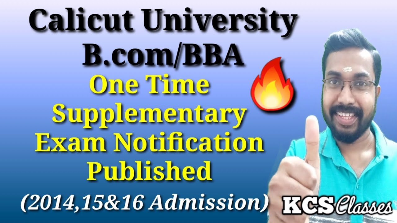 Calicut University B.com/BBA One Time Supplementary Exam Notification ...