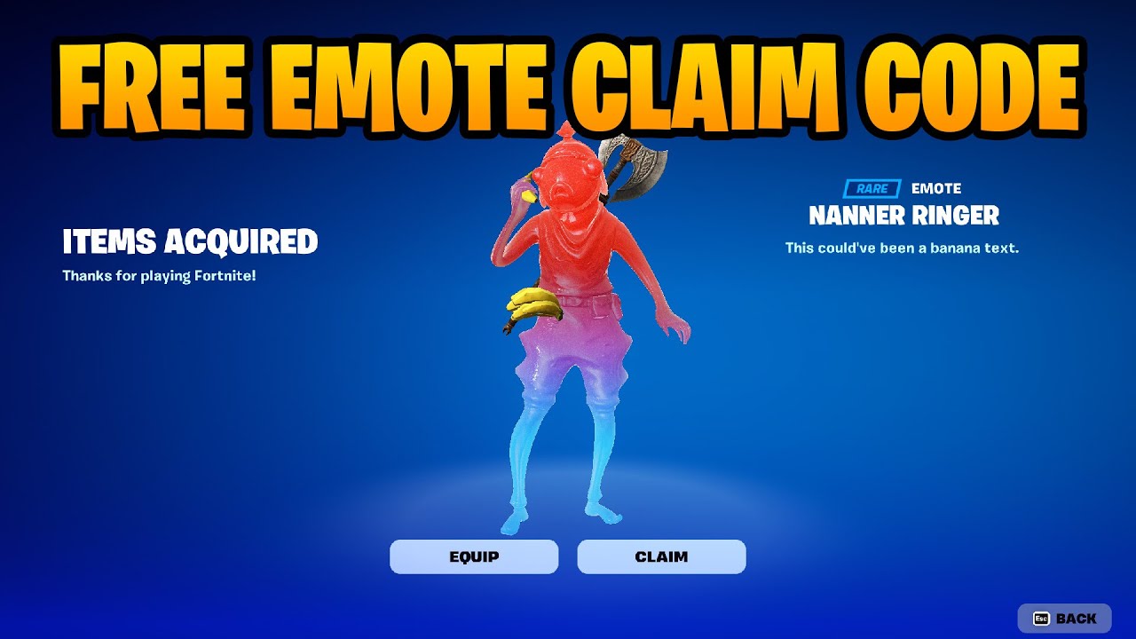 FREE Banana Emote Claim Code | Fortnite Chapter 5 - YouTube