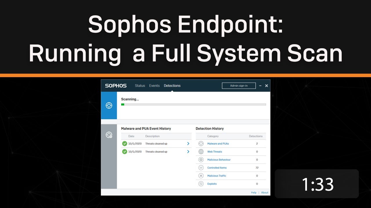 Sophos Endpoint: Running a Full System Scan - YouTube