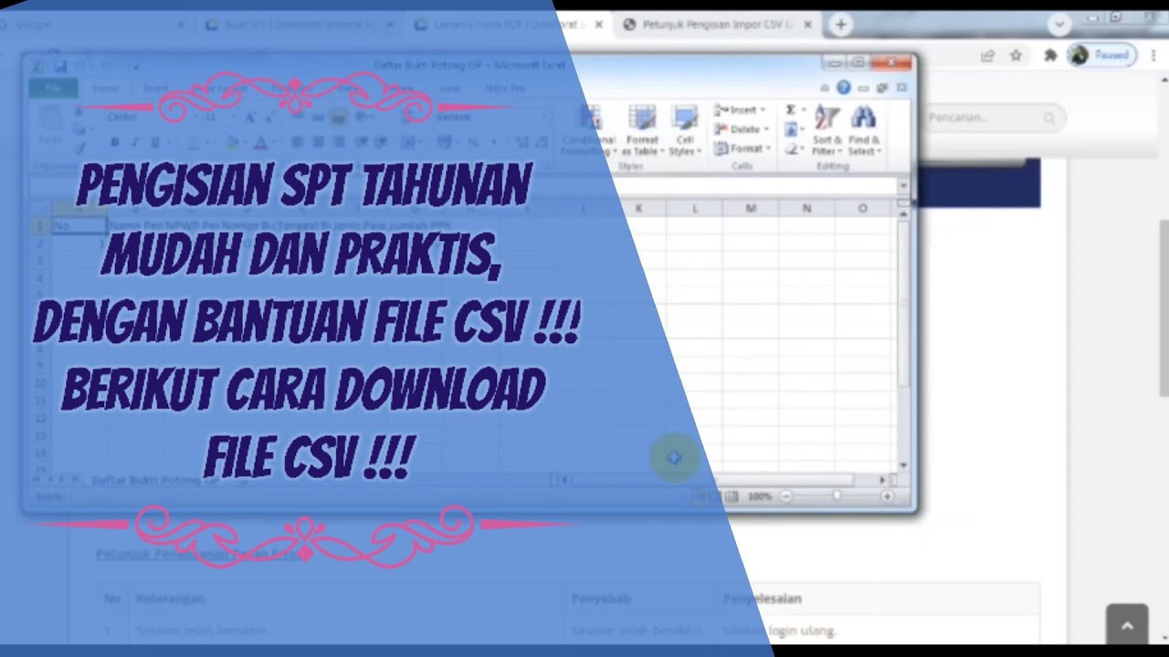CARA DOWNLOAD FILE CSV AGAR PELAPORAN SPT TAHUNAN JADI LEBIH MUDAH DAN ...