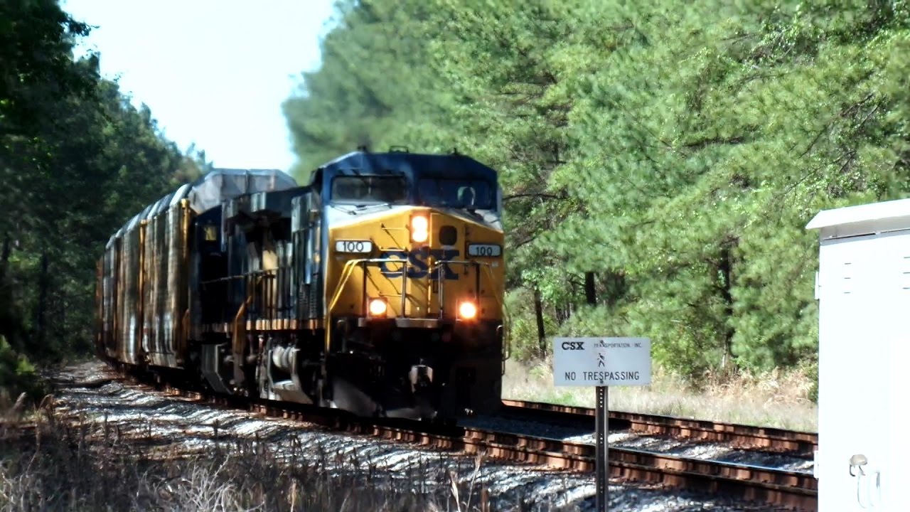 CSX Train Stops For Brush Fire Ahead - YouTube
