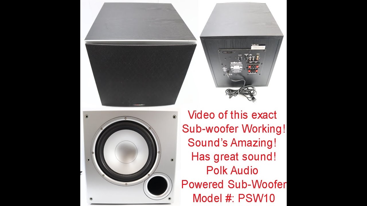 Polk Audio Powered Subwoofer Speaker Model #: PSW10 - 110V + W/ Video ...