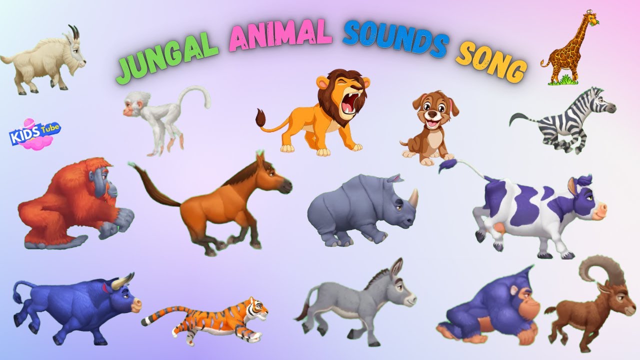 Animal Sounds Song for Kids | Learn Jungle & Zoo Animal Noises | Fun ...