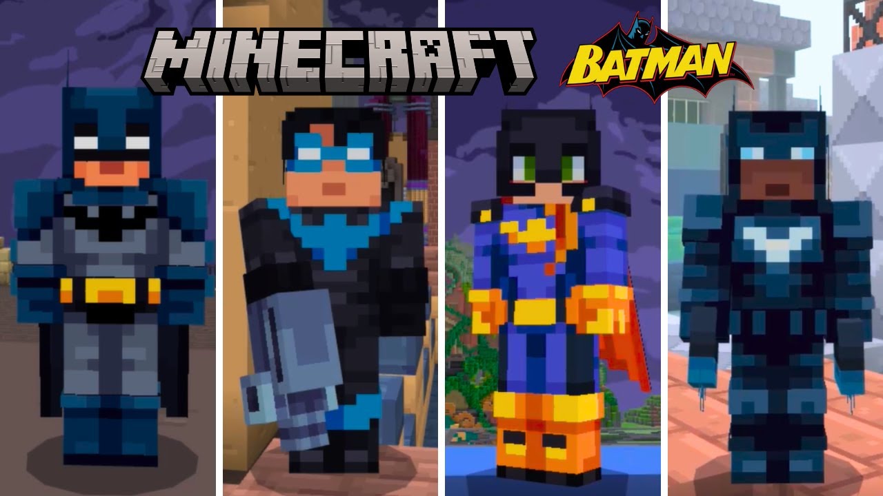 All Batman Suits in Minecraft x Batman DLC | Minecraft Bedrock (PC ...