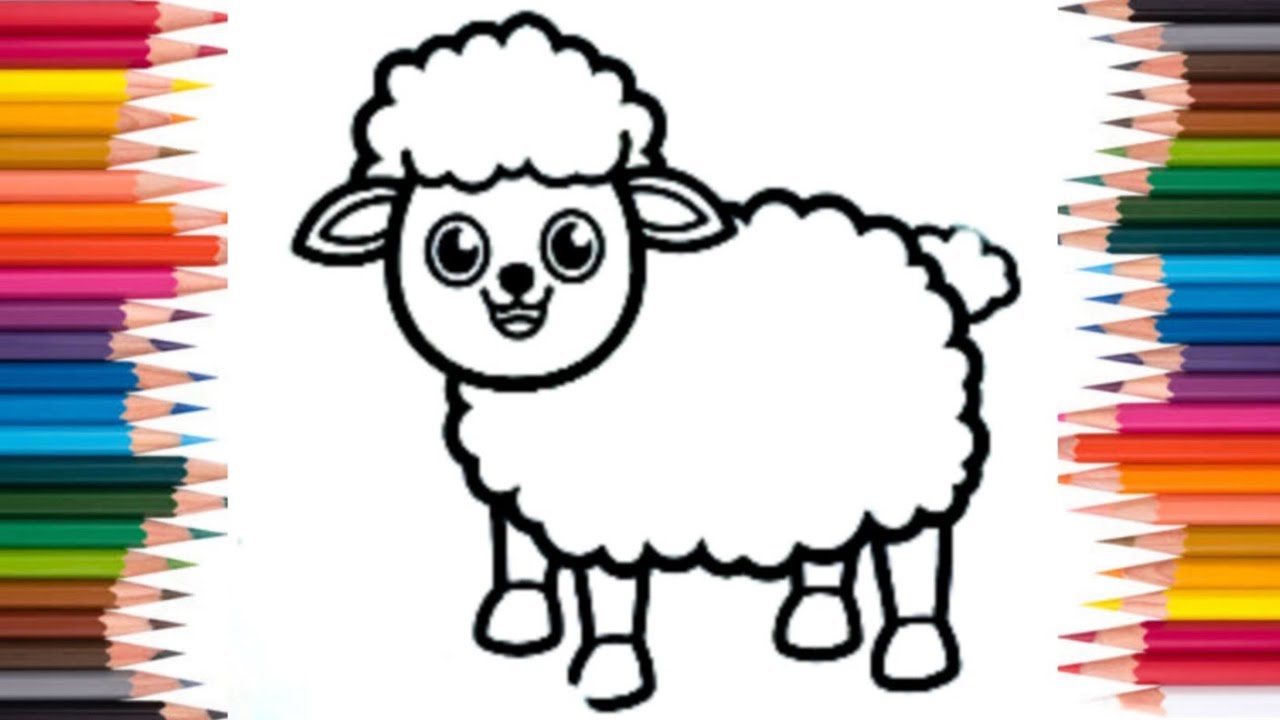 Sheep 🐐 🐑 drawing🎨🖌️ | Sheep 🐑 drawing for kids | Colouring 🌈 craft ...