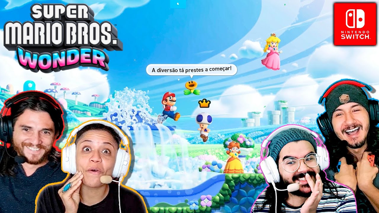 SUPER MARIO BROS. WONDER com 4 JOGADORES! - Início de Gameplay DUBLADO ...