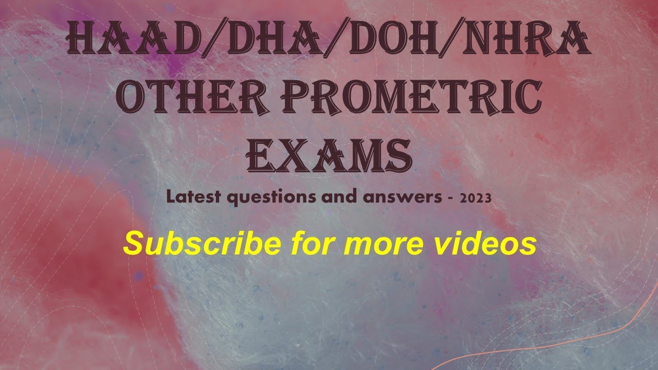 haad dha and all prometric exam questions and answers - YouTube