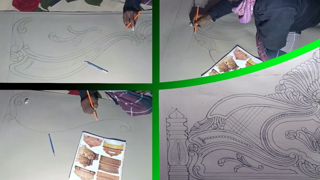 How to high quality carving bed design drawing | Amazing Wood Carving ...